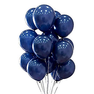 Maylai 50 Pack Navy Blue Balloons 12 Inch(Thick 3.2g/pc) for Wedding Birthday Party,Dark Blue Balloons Round Chrome Helium Balloons, Navy Balloons for Cowboy Party Decorations