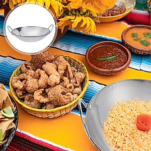 Yardwe Wok Pan Stainless Steel Stir Fry Pans 8 Inch Hot Pot Iron Frying Pan Double Handle Chinese Cooking Pot Kitchen Cookware For Boiling Steam Silver s Steel Wok