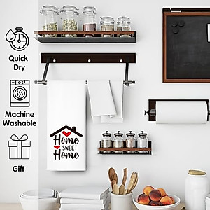 RZHV Home Sweet Home Kitchen Towel, Funny Heart Dish Towel Gift for Women Sisters Friends Mom Aunty Hostess, Housewarming New Home, Dish Towel with Sayings