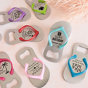 Lot of 3-6-8-12-24 Custom flip flop bottle opener set, personalized party favors, beach customized wedding guest gifts, pool summer birthday favor