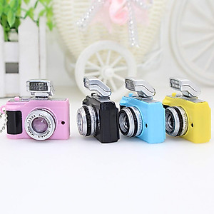 Mini Camera LED Keychain Key Ring Toy with Flashlight Sound Bag Phone Pendant,Perfect Child Intellectual Toy Gift Set Black