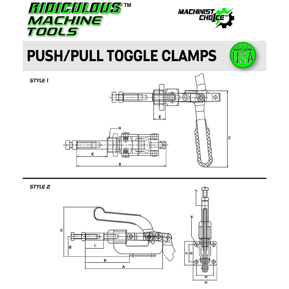 850LB M10 P=1.5 FLG BASE STRAIGHT LINE CLAMP METRIC THREAD