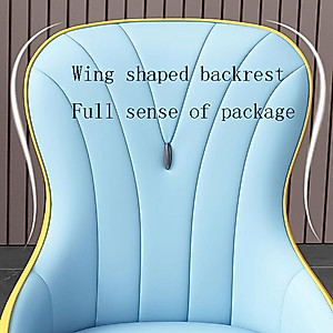 RILOOP Kitchen Napa Leather Dining Chairs Kitchen Living Room Lounge Counter Chairs Sturdy Carbon Steel Metal Legs Household Desk Chair Living Room Chairs/Off White+Grey