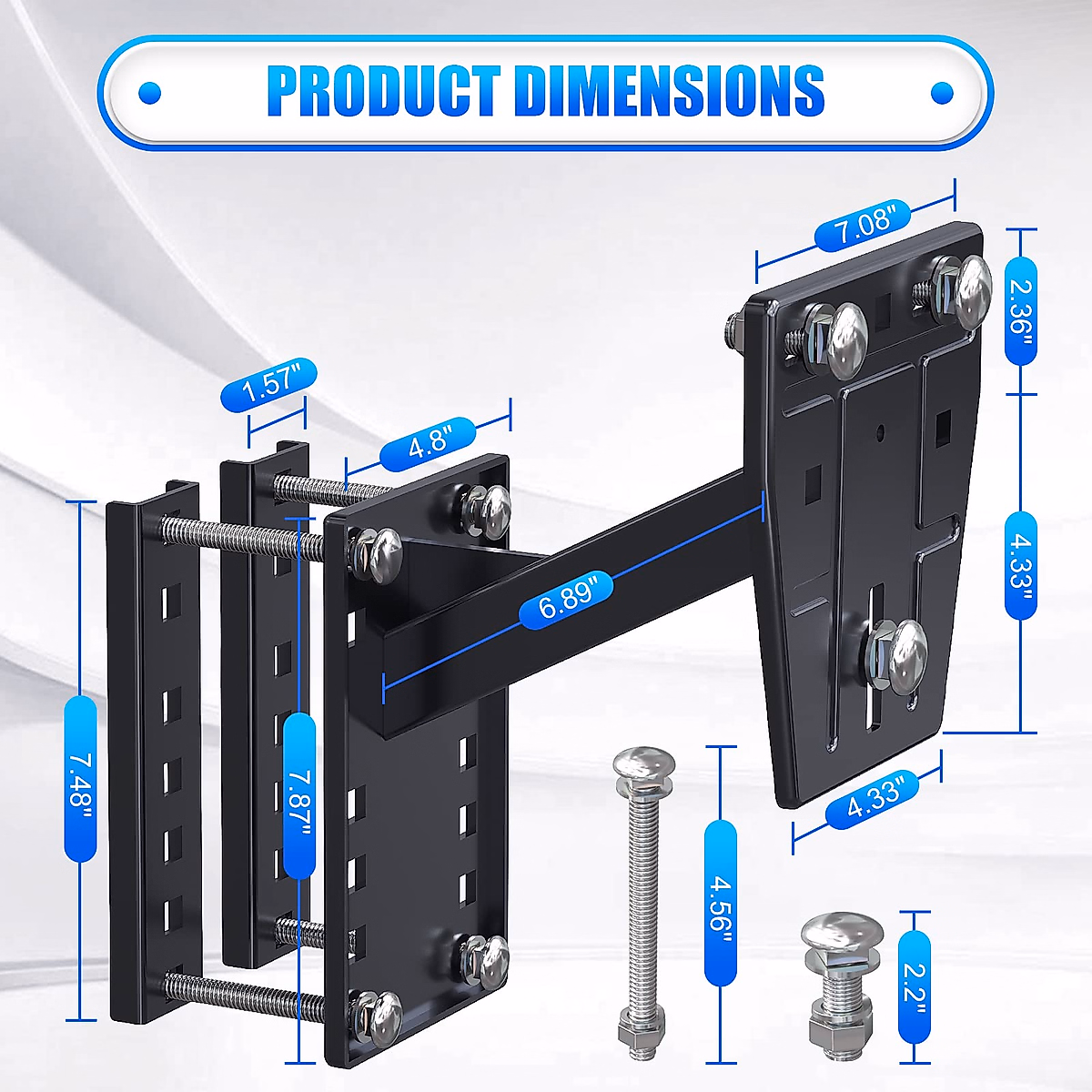 Tnyeobae Trailer Spare Tire Mount - Powder Coat Steel Black Spare Tire Mount Bracket for Trailer Boat or Rv, Fits 4 & 5 & 6 Lugs Wheels Max Loading Capacity 120 LBS (GY-STC0002)