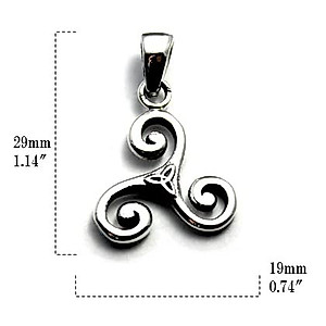 COSUMOSU 925 sterling silver Celtic Triquetra Trinity Knot Protection Pendant (Round Snake) (Triskelion)