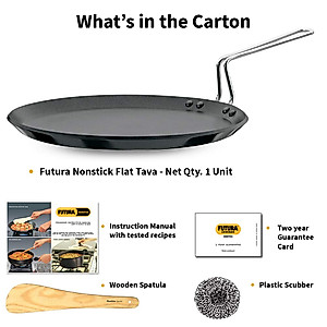 Futura Non-Stick Flat Tava Griddle, 30 cm, Black