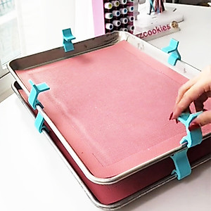 Baking Sheet Stackers, Baking Sheet Stacking Clips, Sheet Pan Stacking Clips, Cookie Tray Stacker Clips, Baking Sheet Dividers Set, Stacking Holder Rack for Baking Sheets and Trays (Blue,24pcs)