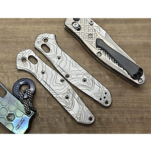 TOPO engraved Titanium Scales for Benchmade 940 Osborne