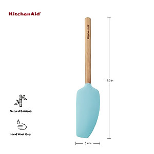 KitchenAid Universal Bamboo Handle Mixer Spatula, One size, Aqua Sky White