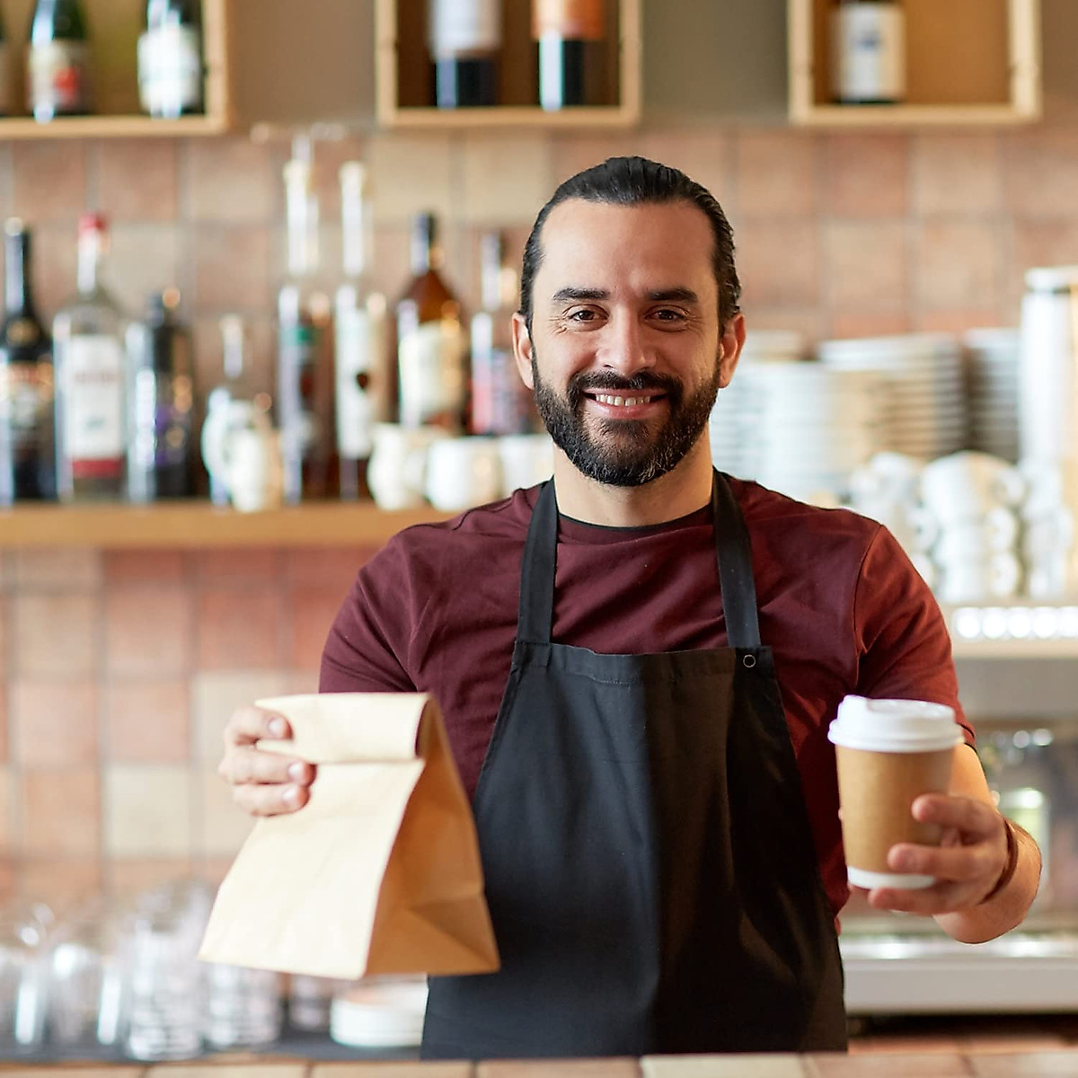 BadenBach 50 Pack 12 Lb Brown Kraft Paper Bags,7" x 4.3" x 12.5",Large Heavy Duty Paper Grocery Bags Paper Lunch Bags Bread Sandwich Gift Wrapping Bag for Bakery Shopping Party Crafts Projects