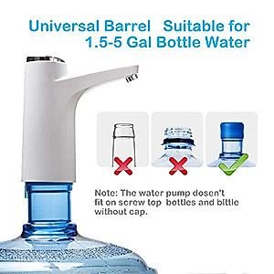 DOTSOG Electric Water Bottle Pump 5 Gallon Bottle Build-in TDS Water Quality Tester Wireless & Portable for Home Kitchen Office Use