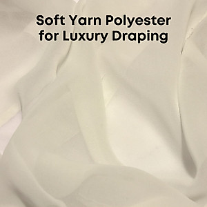 Elrene Home Fashions Greta Crushed Sheer Tie Tab Top Teen Kids Single Window Curtain Drape, 50 in x 108 in (1 Panel), Ivory