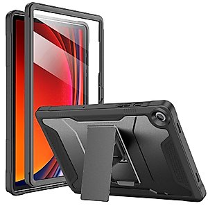 Soke Case for Samsung Galaxy Tab A9 Plus 2023, with Built-in Screen Protector and Kickstand, Rugged Full Body Protective Cover for Galaxy Tab A9+ 11 Inch Tablet [SM-X210/X216/X218],Black