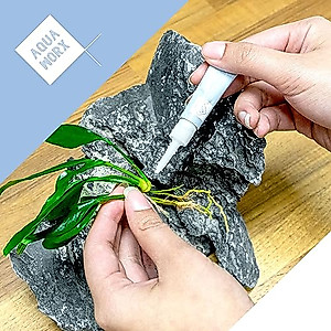 Aqua Worx Omni Aquarium Glue for Aquatic Plants,Coral, Rocks - Safe for Aquariums, Reef Tanks, Non-Toxic Quick Dry (3 Pack)