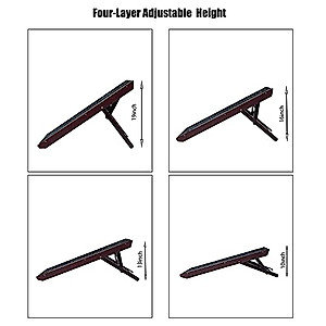 MEWANG 19" Tall Adjustable Pet Ramp - Wooden Folding Portable Dog & Cat Ramp Perfect for Bed and Car - Non Slip Carpet Surface 4 Levels Height Adjustable Ramp Up to 90 Pounds - Small Dog Use Only