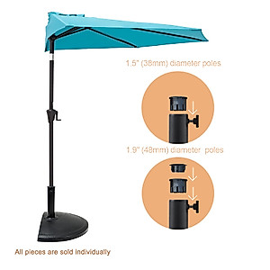 C-Hopetree 20 lb Half Round Heavy Duty Base Stand for Outdoor Patio Market Table Umbrella, Black