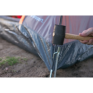 Stansport 12” Steel Tent Stakes - 4 Pack, Silver, 12" L x 0.75" W x 0.5" H