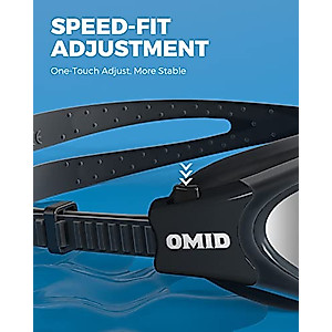 OMID Swim Goggles, Comfortable Polarized Swimming Goggles, Anti-Fog Leak Proof UV Protection Crystal Clear Vision Swim Goggles for Men Women Adult (silver)