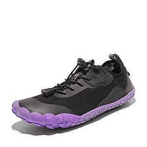 NORTIV 8 Women's Water Shoes Barefoot Lightweight Breathable Swim Walking Sport Aqua Shoes Size 8 Black SNWS225W