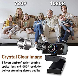 NexiGo N980P 1080P 60FPS Webcam with Microphone, HD USB Computer Camera, Built-in Dual Noise Reduction Mics, 120 Degrees Wide-Angle for Zoom/Skype/FaceTime/Teams, PC Mac Desktop (Renewed)