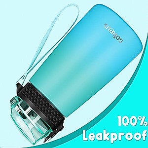 GOPPUS Kids Insulated Water Bottle 12 oz BPA-FREE Double Wall Vacuum Stainless Steel Kids Cup Leakproof Metal Water bottles with Straw & Spout Lid Strap Handle