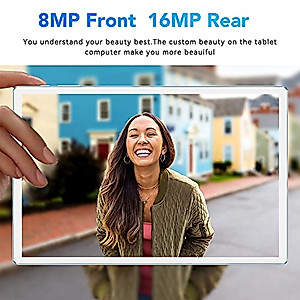 Airshi Office Tablet, Dual Camera 2 Card Slots HD Tablet US Plug 100-240V for Home (Blue)