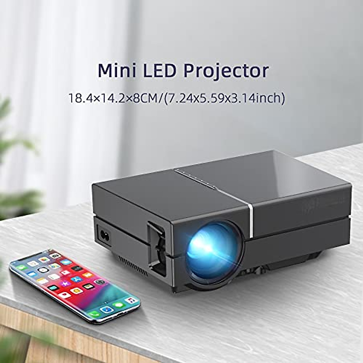 FZZDP K8 Mini LED Video Portable 1080P 150inch Home Theater Digital Projector for 3D 4K Cinema ( Color : K8 add TV Box )