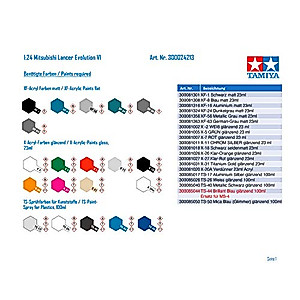 Tamiya 24213 1/24 Mitsubishi Lancer Evolution Vi Plastic Model Kit