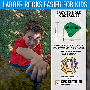 Ninja Tree Climbing Kit – 16 Large Rock Climbing Holds & 8 Ratchets, Quick 10-Minute Setup, Durable, Textured Grips, Safe for Kids 5-12, Supports Up to 250lbs, Portable Carrying Bag, Backyard Fun