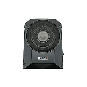 MB Quart RW-108A 600W Reference Series 8" Slim Low Profile Compact Under-Seat 4-Ohm Active Powered Subwoofer Enclosure with Built in Amplifier for Car Boat RV ATV