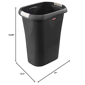 Rubbermaid Open Waste Basket, 32-Court/8-Gallon, Black, Garbage Container Bin for Kids/Adults, Fits under Desk for Kitchen/Home/Office/Bathroom/Dorm