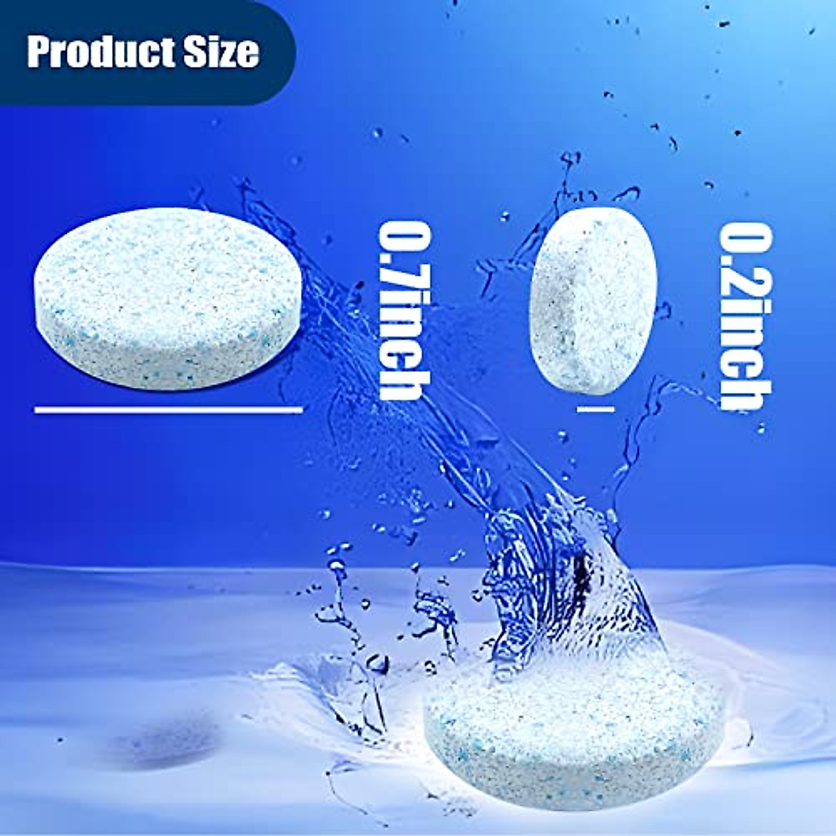 QUICTO 50 Pieces Car Windshield Washer Fluid Concentrated Clean Tablets，Easy to use, Windshield Wiper Fluid Solid Effervescent Tablet,Glass Solid Wiper Cleaning Tablets for Car Kitchen Window