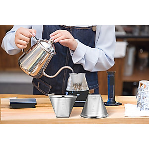 YEOSEN Reusable 4 Cone Coffee Filter - 4 6 8 10 Cup Permanent Basket Coffee Filters Fit for Cuisinart, Ninja, Hamilton Beach Coffee Maker