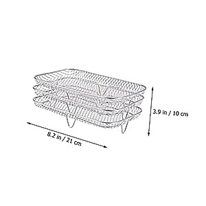 Air fryer liner Inner Basket Toast Three- Kitchen Oven Dehydrator Non-stick Dehydration Round Multi- Grill Fryer Steaming Tool Convenient Cooling Grilling Racks for Cooker Outdoor Stockpot Acce (Colo