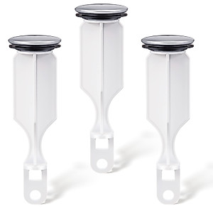 Enhon 2 Hole Pop Up Stoppers, Chrome Bathroom Sink Stopper fits Most Pop Up Drain Design, 4-1/2 Inch Tall, 1-3/8 Inch Cap Diameter, with Gasket Seal, Compatible with PF WaterWorks PF0240 (3 Pack)