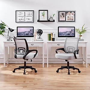 Topeakmart Executive Office Chair Computer Desk Chair Office Task Chair Study Work Chair Managerial Chair for Home Office Student Study Conference Room, Grey