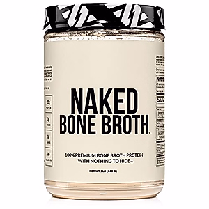 Naked Bone Broth – Beef Bone Broth Protein Powder – 20g Protein, Only 1 Ingredient – Gut Health and Joint Supplement – Unflavored – No GMO, Gluten, or Soy – 1 Pound