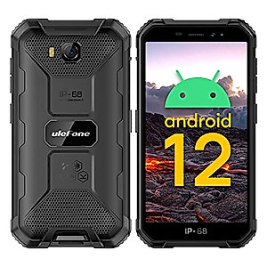Ulefone Rugged Phones Unlocked, Armor X6 Pro IP68/69K Dustproof Waterproof Smartphone, 8GB+32GB, Android 12, 5.0 inches, 13MP + 5MP, NFC, Custom Key, Gloves Mode, Face Unlock, US Version (Black)