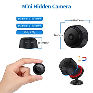 X W EI UNION Mini Spy Camera Hidden Camera Video Recording with Auido, Night Vision Motion Detection, 1080P Home Security Camera Nanny Cam Pet Camera Baby Camera