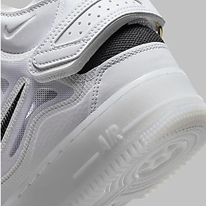 Nike mens Air Force 1 Mid React Shoes, White/Black-yellow Ochre, 9.5