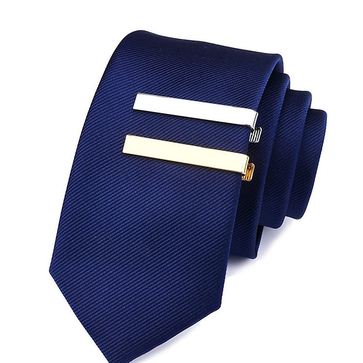 Ericotry 3 PCS Mens Classic Tie Clips Black Gold Sliver Necktie Tie Bar Clip Set for Regular Ties for Wedding Anniversary Business and Best Gift