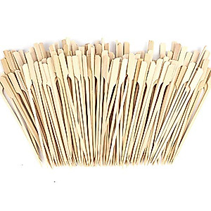 Lawei 500 pack Bamboo Kabob Skewers - 7 inch Bamboo Barbecue Skewers BBQ Picks Paddle Skewers for Outdoor Grilling Meat Chicken, Shrimp, Vegetable BBQ