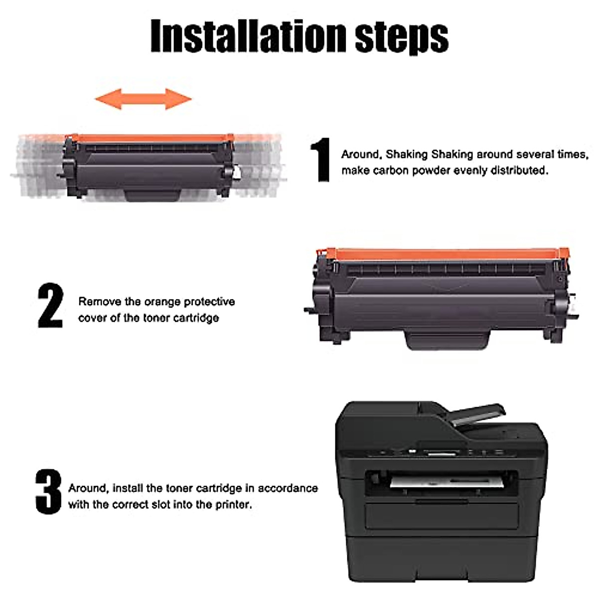 ALLU 3 Pack Toner Cartridge Replacement for Brother DCP-L2550DW MFC-L2710DW L2750DW L2750DWXL Printer Ink Cartridge.[Black] (AK-TN760)