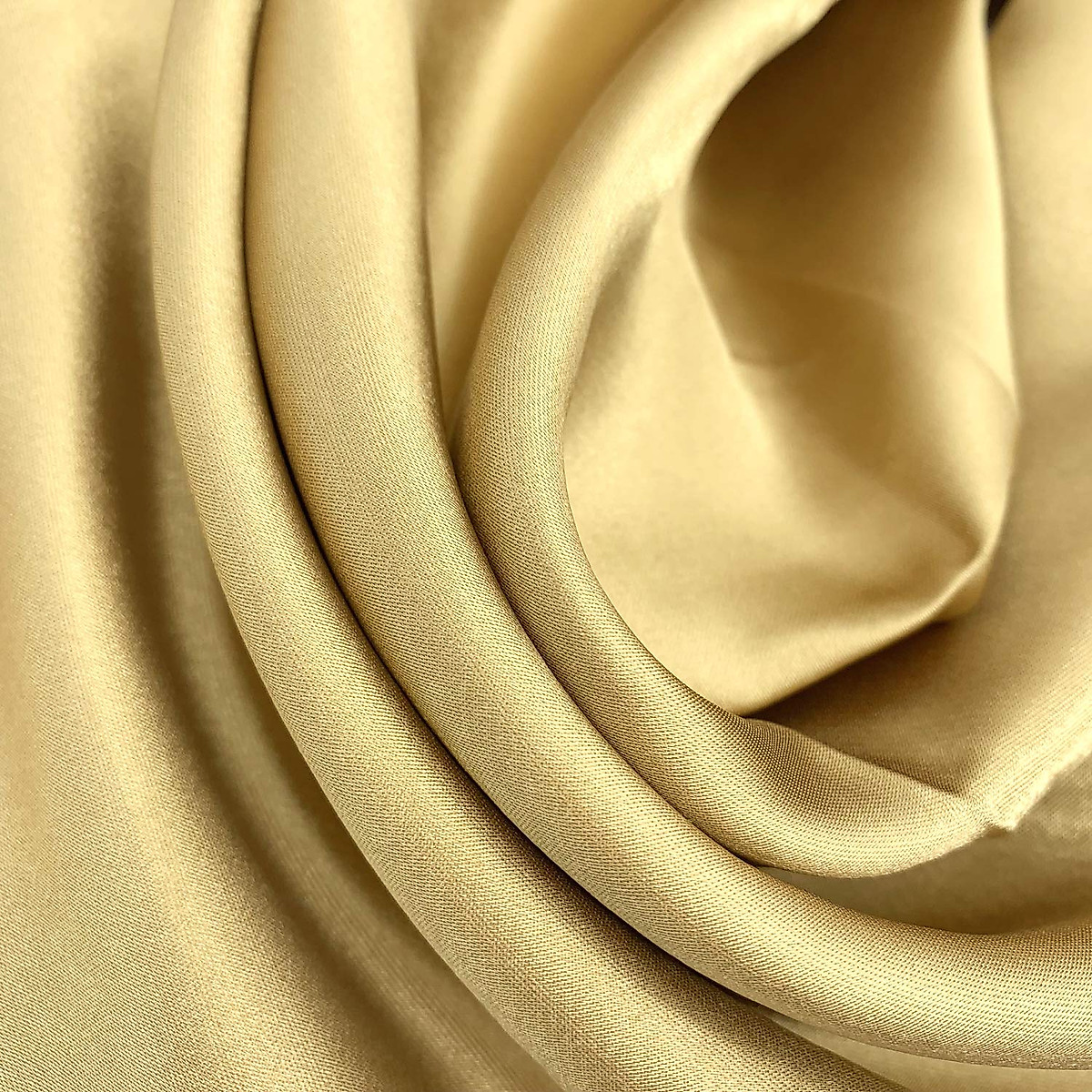 YOUR SMILE Silk feeling Pure Color Scarf Women’s Fashion Pattern Large Square Satin Headscarf Headdress 24''x24'',Gold