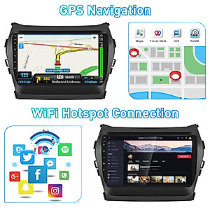 Roinvou [2G+64G] for Hyundai Santa Fe 2013-2017 Car Radio with Wireless Carplay/Android Auto, 9 Inch Android 13 IPS Touch Screen Car Stereo, Bluetooth, GPS, WiFi, SWC, HiFi + AHD Backup Camera