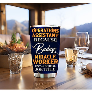 Operations Assistant Tumbler 20oz – Stainless Steel Insulated Travel Mug for Men & Women, Coffee Cup Gift for Operations Assistant, Work, Office, Retirement, Birthday, Christmas, Appreciation