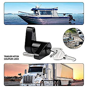 Cenipar Black Trailer Tongue Coupler Lock pin,Dia 1/4 Inch, 3/4 Inch Span,Security Full Protection Towing Power Hauling,Used for Trailer Boat RV Truck Car's Coupler(Pack of One)