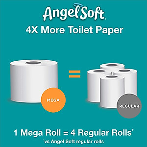 Angel Soft® Toilet Paper, 2-Ply Bath Tissue, 9 Rolls (pack of 4)