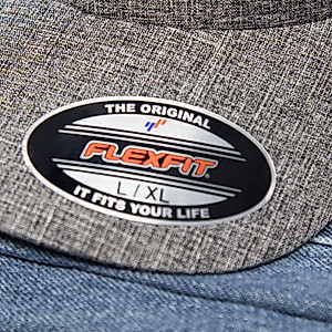 HOOEY Men’s Cayman 6-Panel Flexfit Fitted Hat, Western Inspired Heather Gray