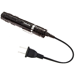 Police M12 Aluminum Stun Gun with LED Flashlight, Black